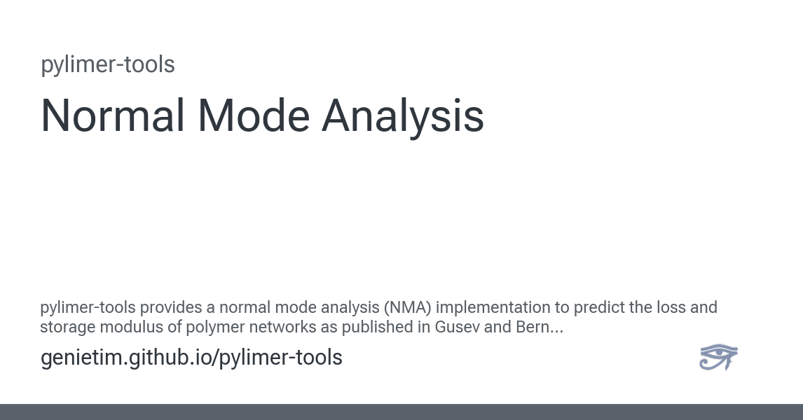 Normal Mode Analysis - pylimer-tools