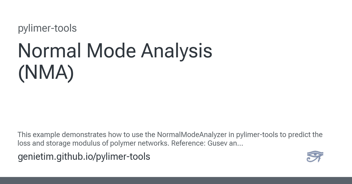 Normal Mode Analysis (NMA) - pylimer-tools
