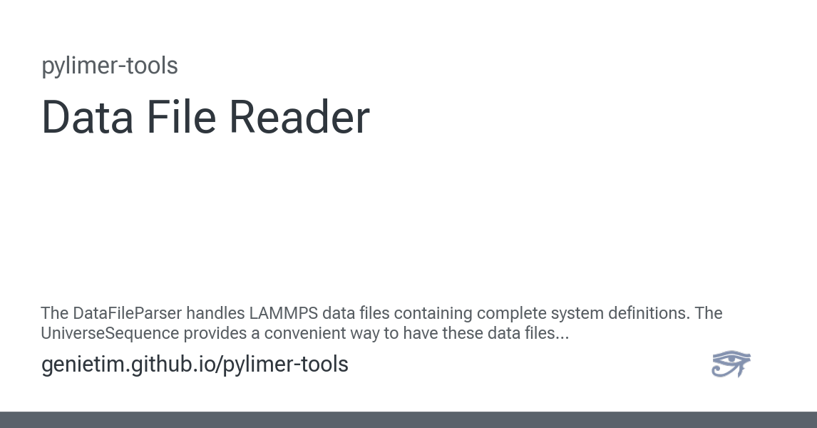Data File Reader - pylimer-tools