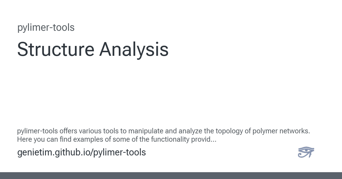 Structure Analysis - pylimer-tools