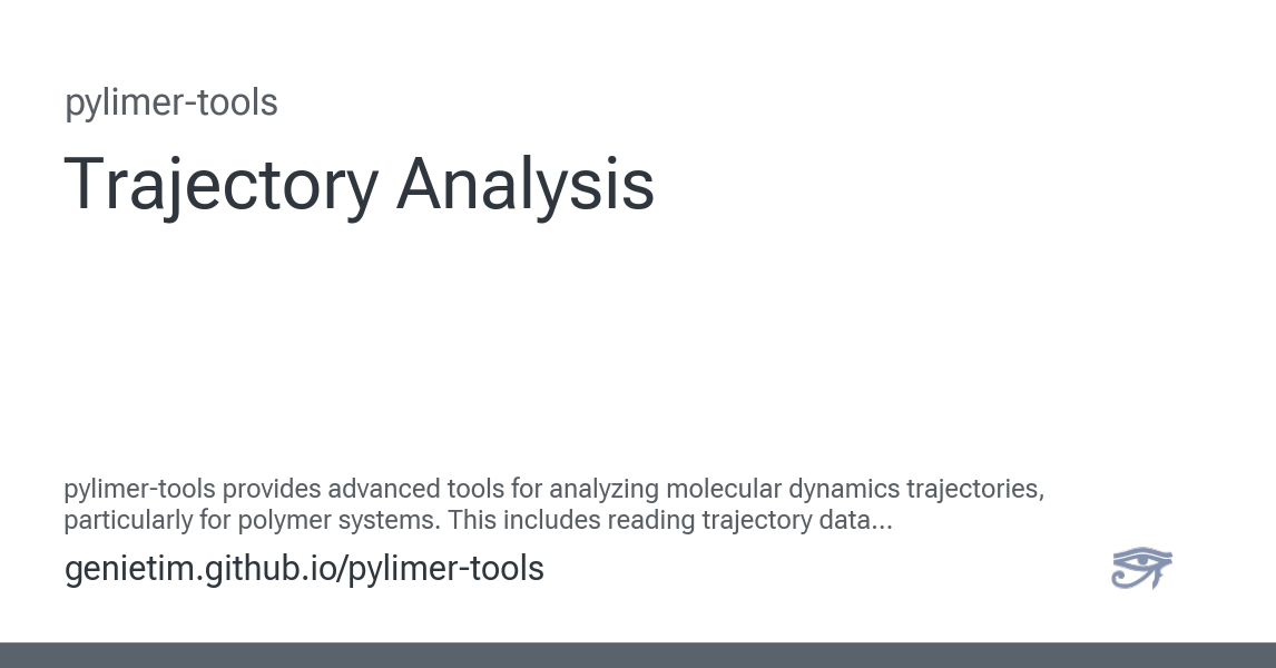 Trajectory Analysis - pylimer-tools